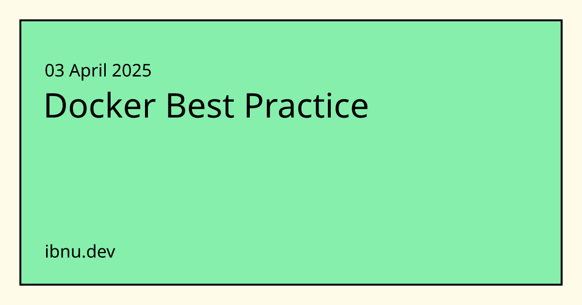 Docker Best Practice